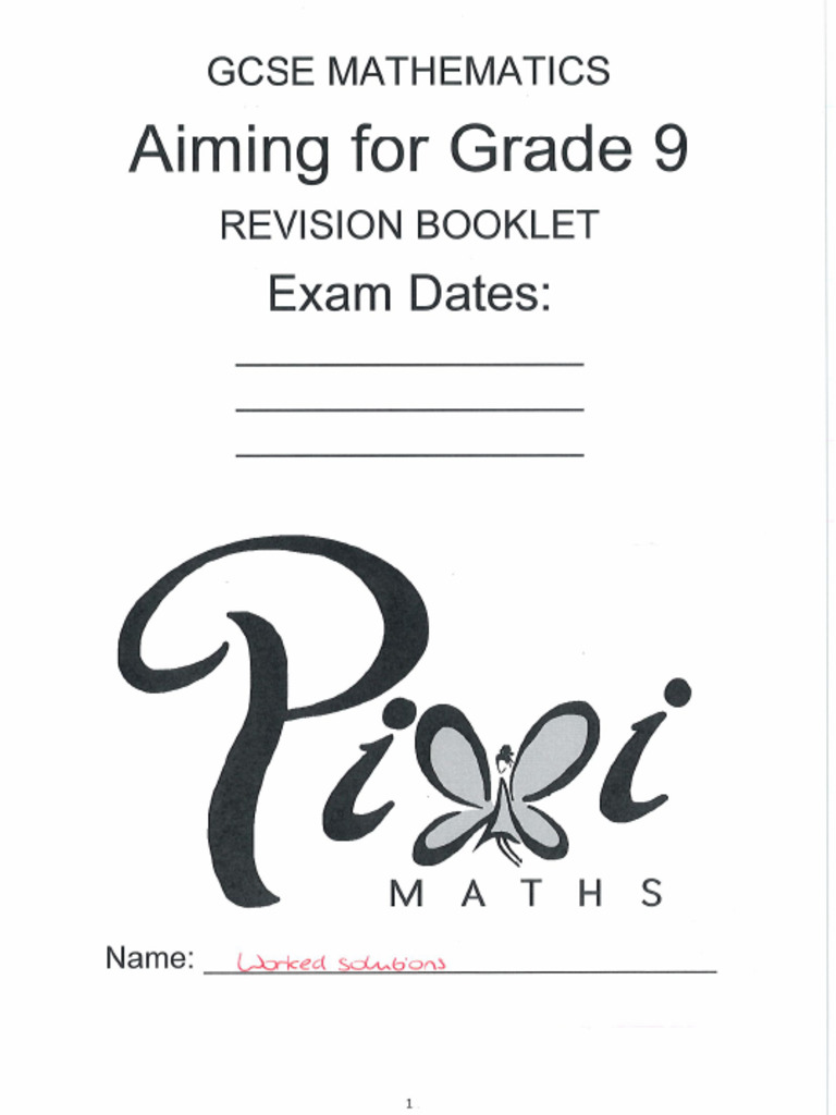 Revision Guide Aiming For Grade 9 Answers | PDF