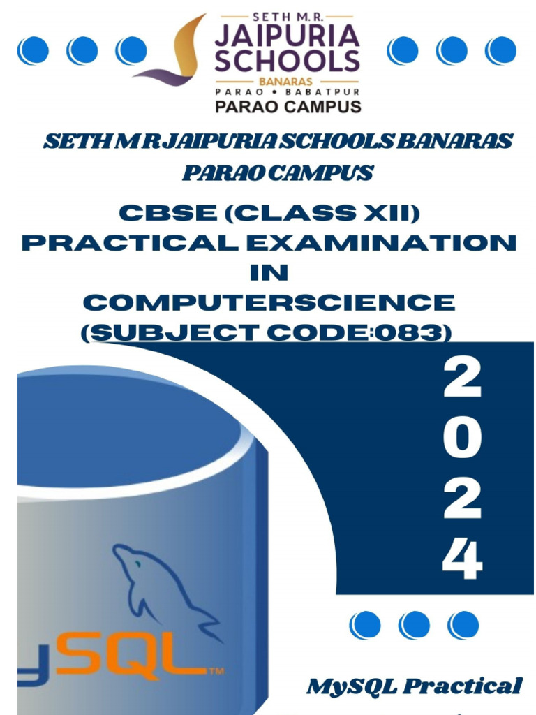 Final Practical file of MYSQL for Class XII 2024-25 | PDF | Table (Database) | Databases