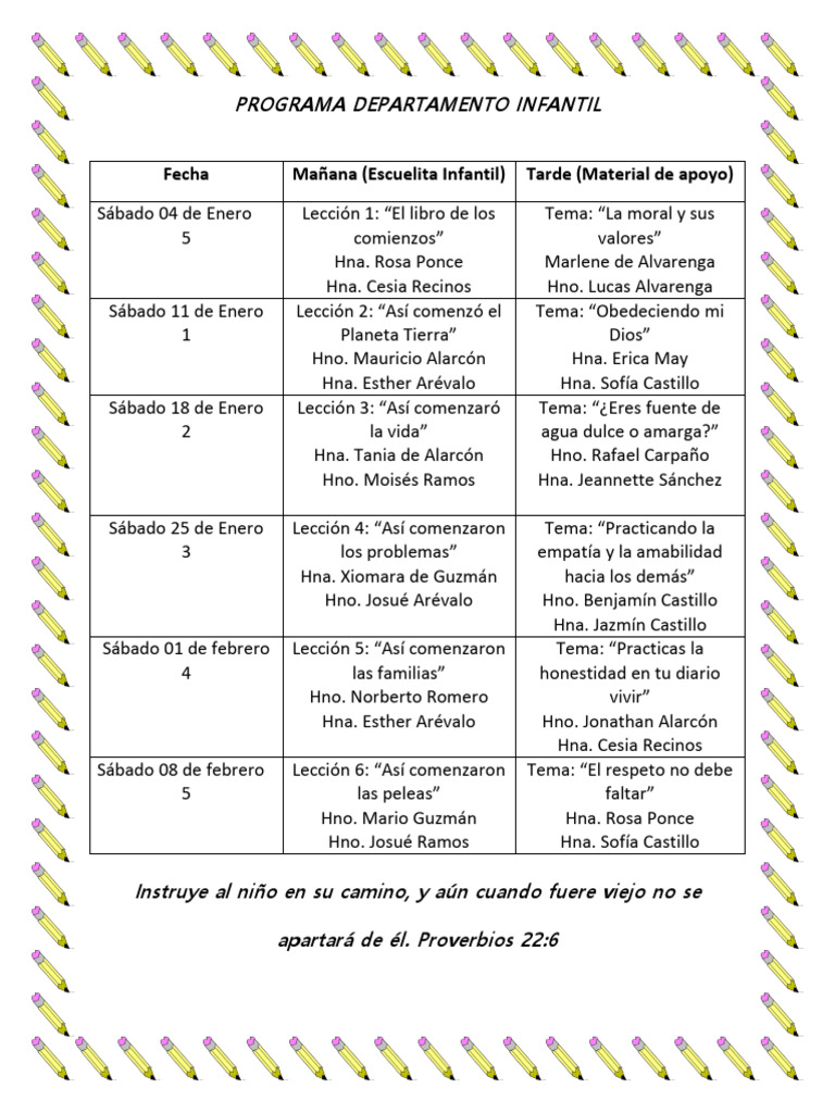 Programa Infantil 2025: Valores y Lecciones | PDF