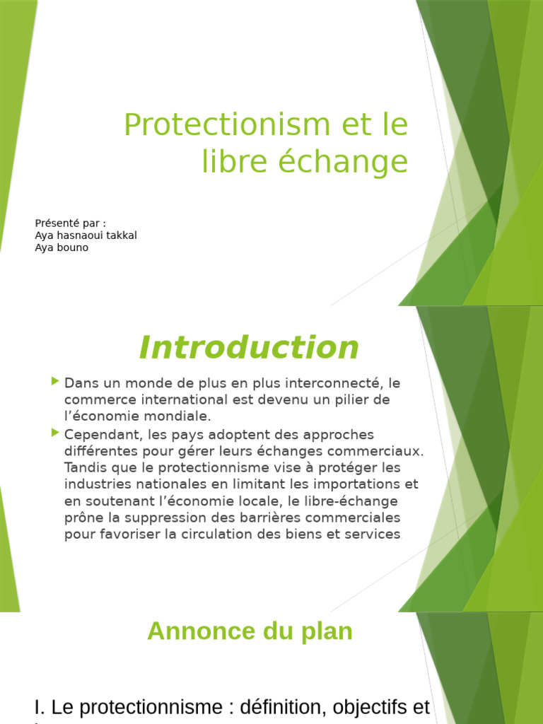 Presentation | PDF | Libre-échange | Protectionnisme