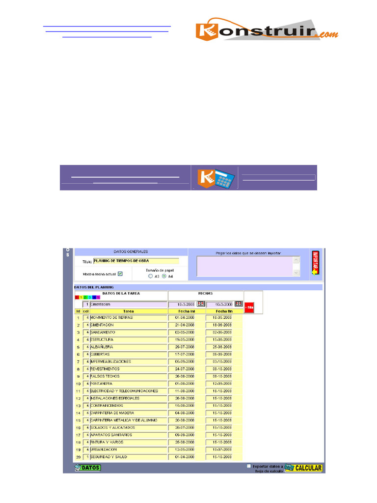 2-Ejemplo 3 Planing o Diagrama de Tiempos Realizado A Partir de Las Fechas de Inicio y Fin | PDF