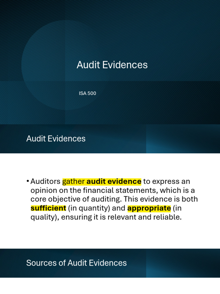 Understanding ISA 500 Audit Evidence | PDF | Audit | Business Economics