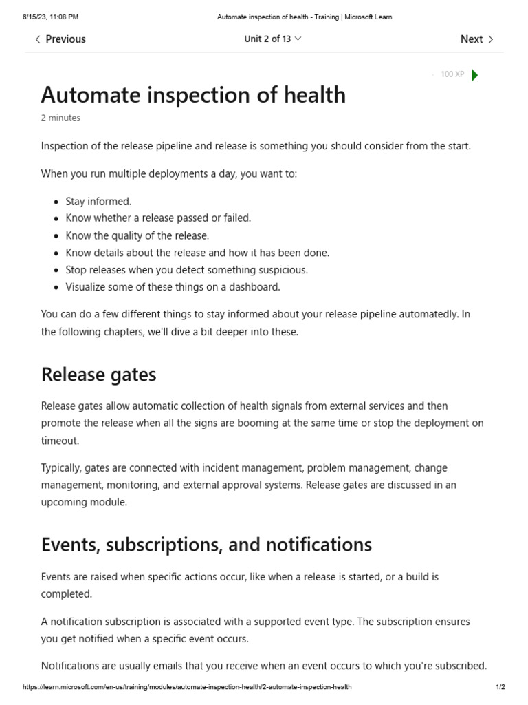 Automate Inspection Of Health Training Microsoft Learn Pdf