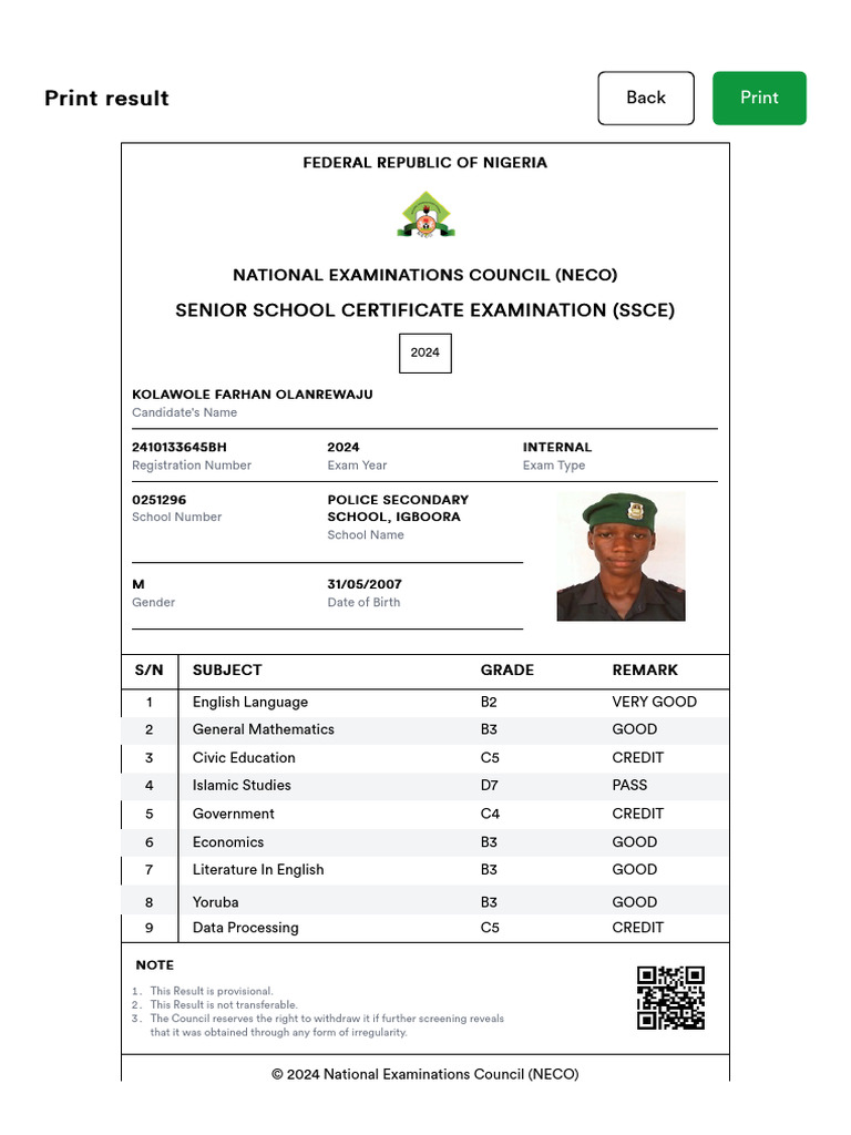 Https%2Fresults.neco.Gov.ng%2Fphotocardexam Type=Ssce Int | PDF