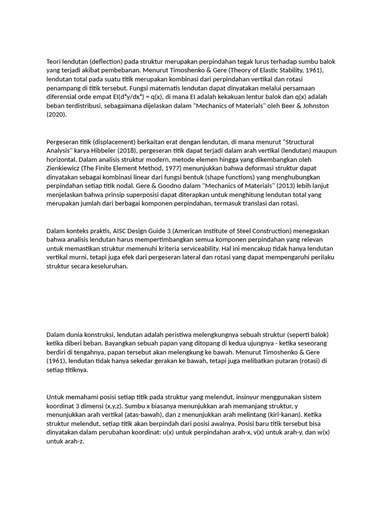 Teori Lendutan | PDF