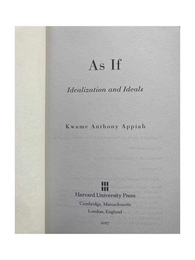 Appiah as if Preface | PDF