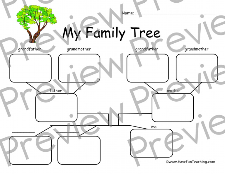 Family Tree Worksheet 3 Preview | PDF
