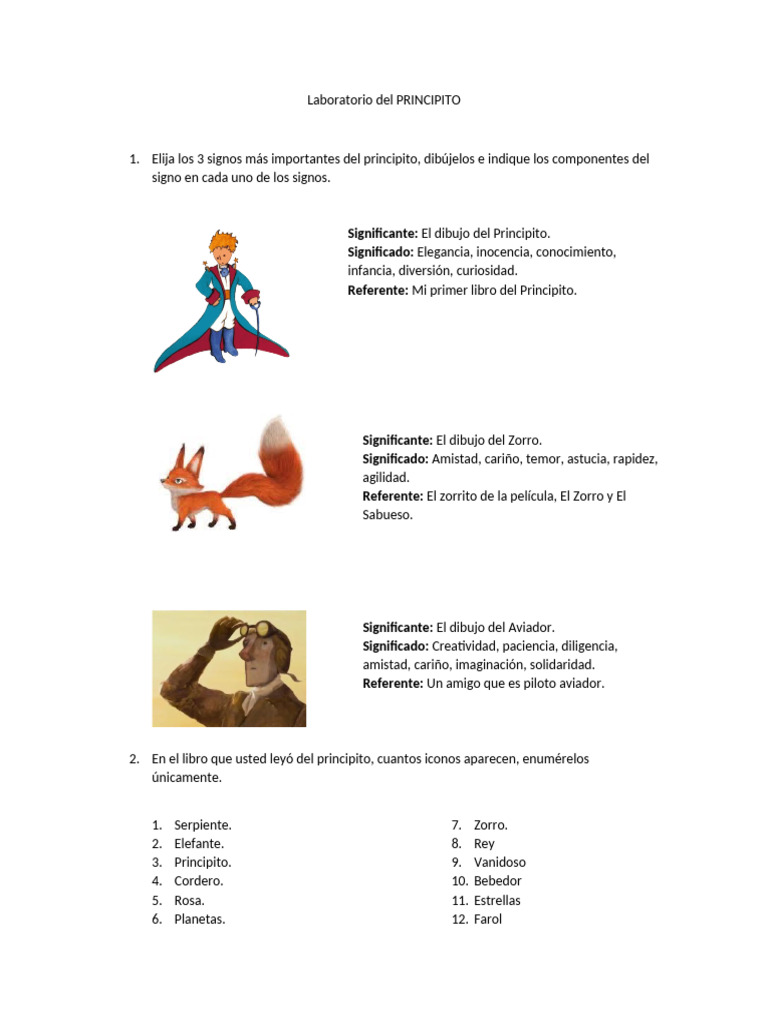 Signos y símbolos en El Principito | PDF | El Principito
