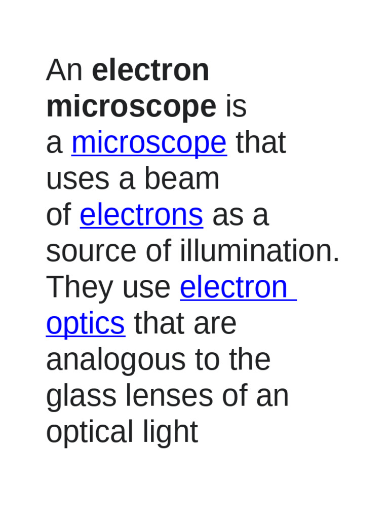An electron microscope | PDF | Microscope | Scanning Electron Microscope An electron microscope | PDF | Microscope | Scanning Electron Microscope