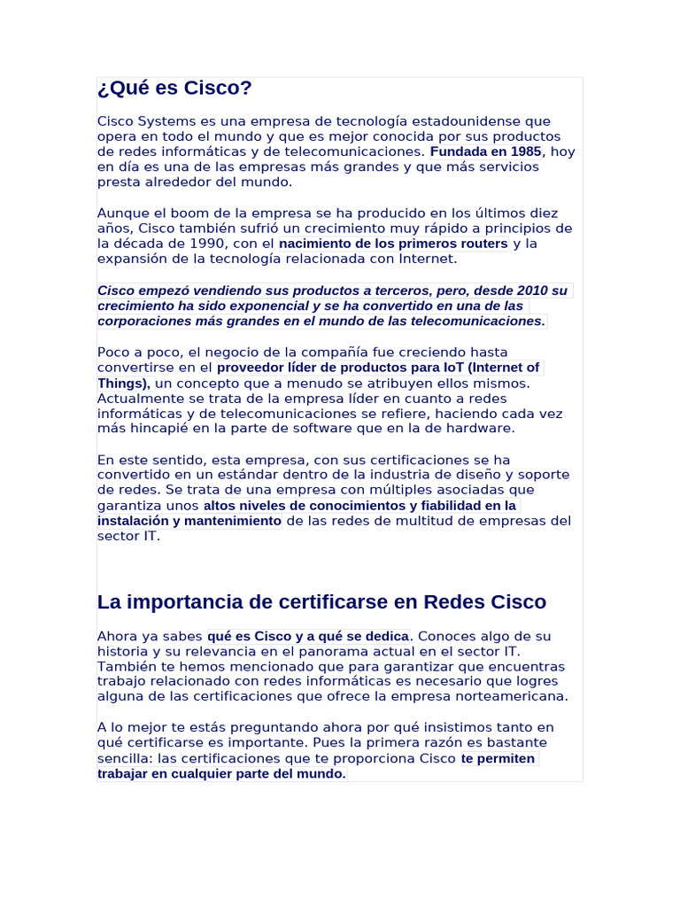 Un Poco Mas de Cisco | PDF | Internet | Telecomunicaciones