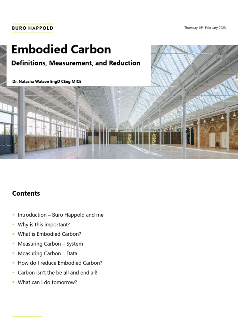 Embodied Carbon Definitions Measurement Reduction Slides | PDF ...