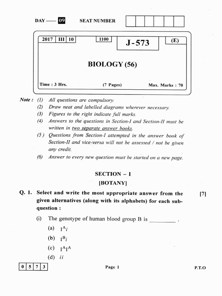 Biology Paper 2 | PDF