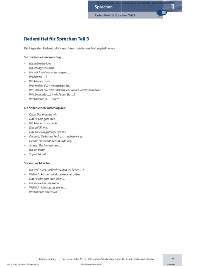 Redemittel-Sprechen-A2 | PDF