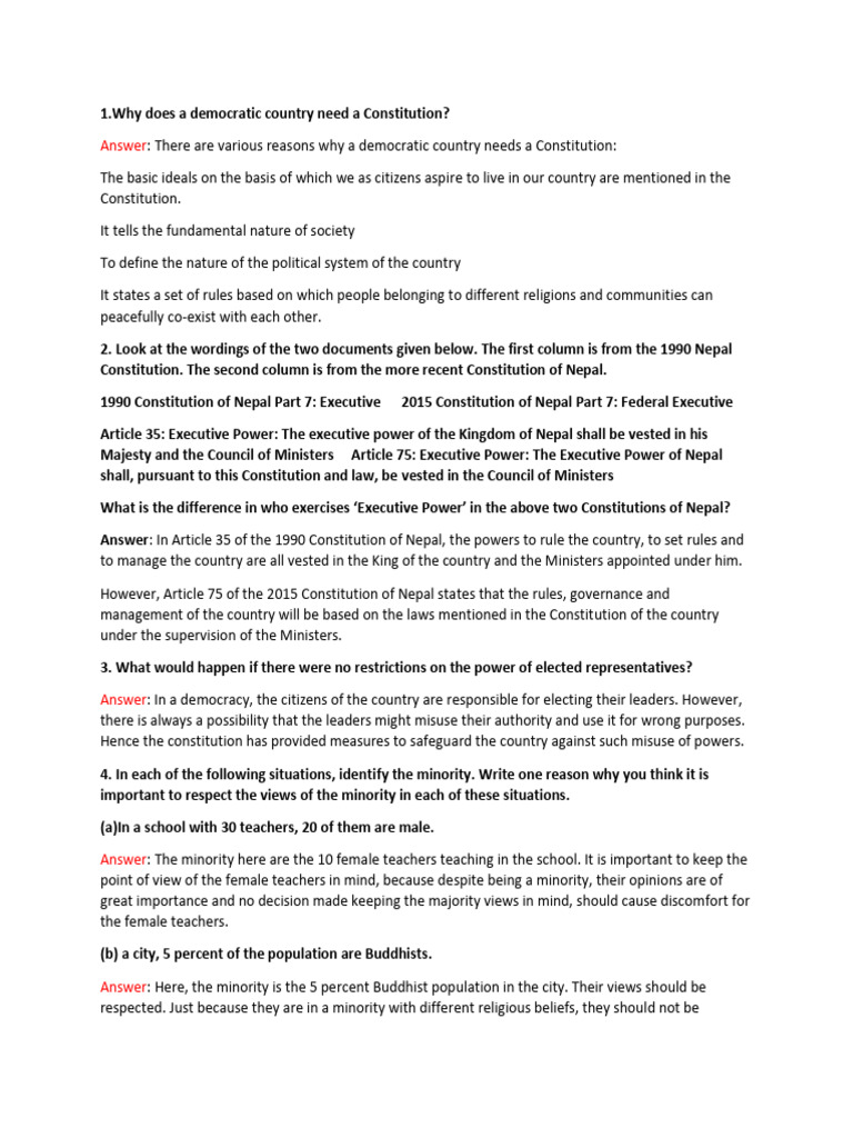 Civic Unit 1 CLASS 8 | PDF | Constitution | Democracy