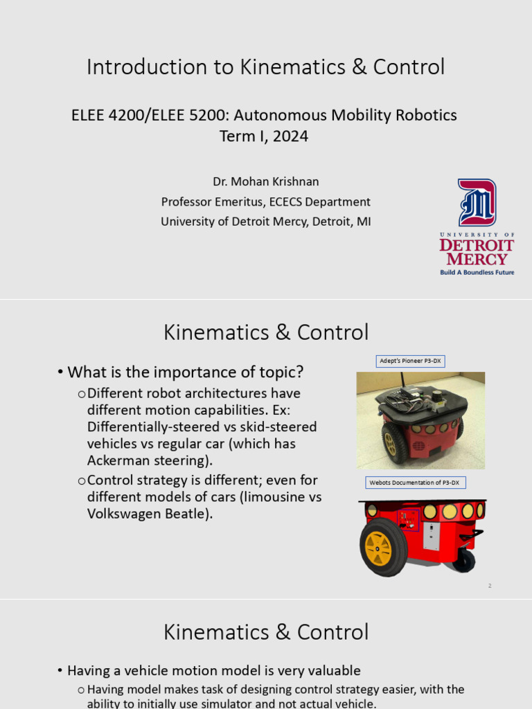 Introduction To Kinematics & Control | PDF | Kinematics | Classical Mechanics