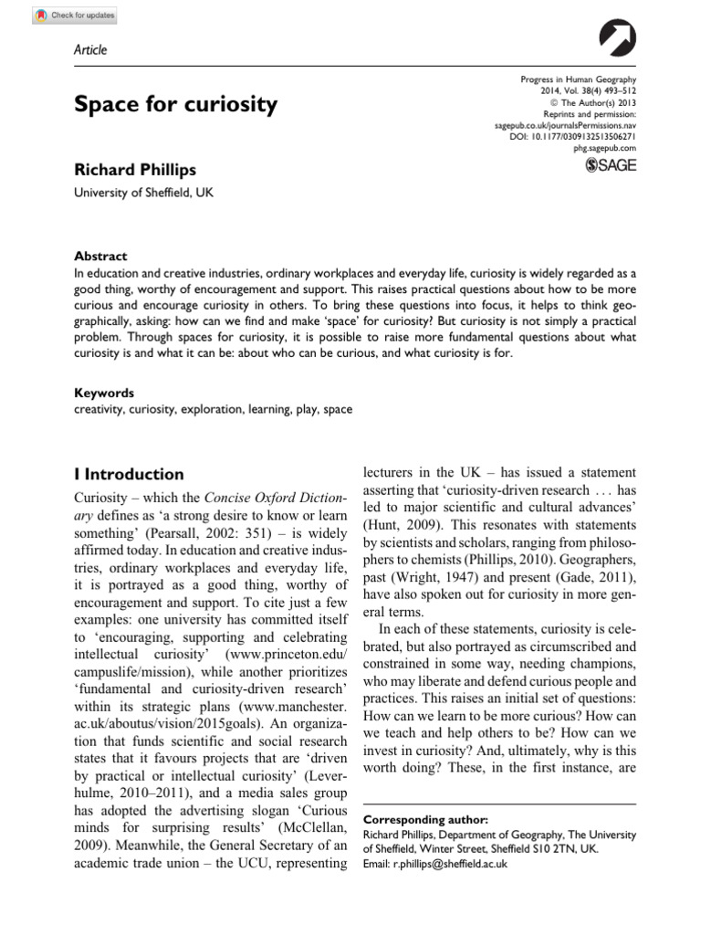 Creating Space for Curiosity | PDF | Curiosity | Museum