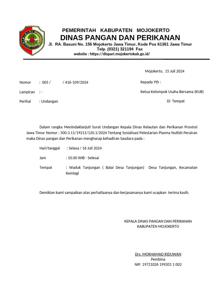 Undangan Plasma Nutfah | PDF