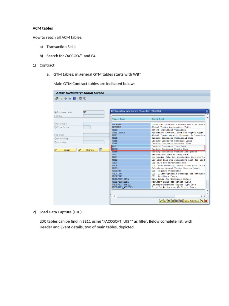 ACM Main Tables | PDF