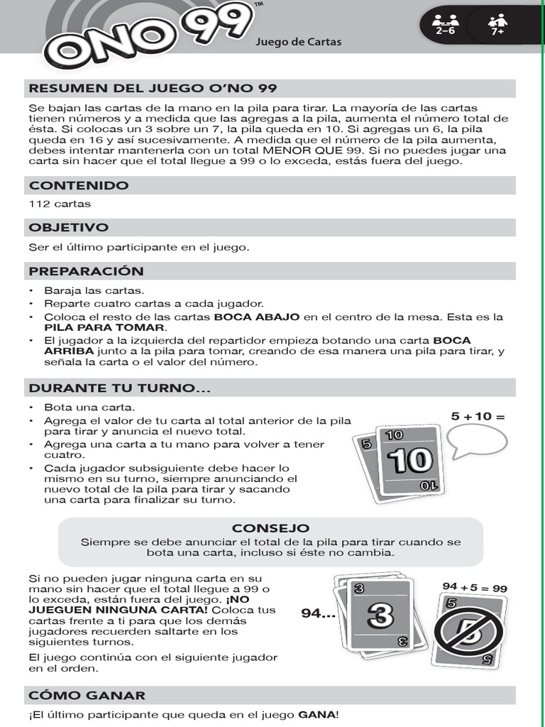 Reglas de Ono 99 | PDF