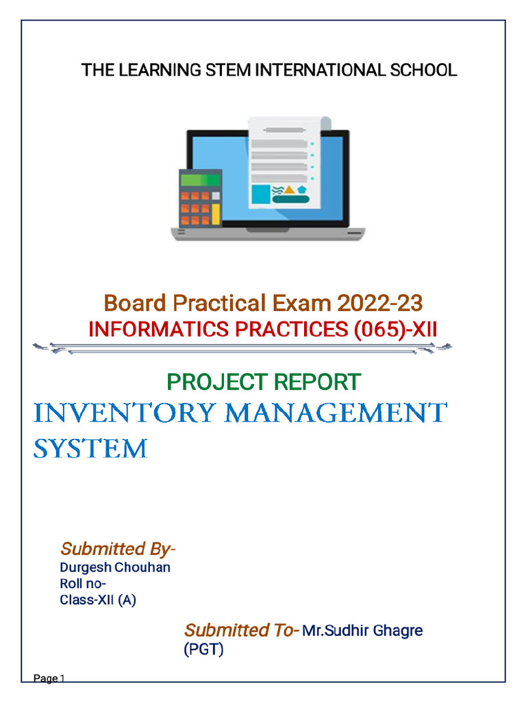 Project Report Inventory Management Program | PDF