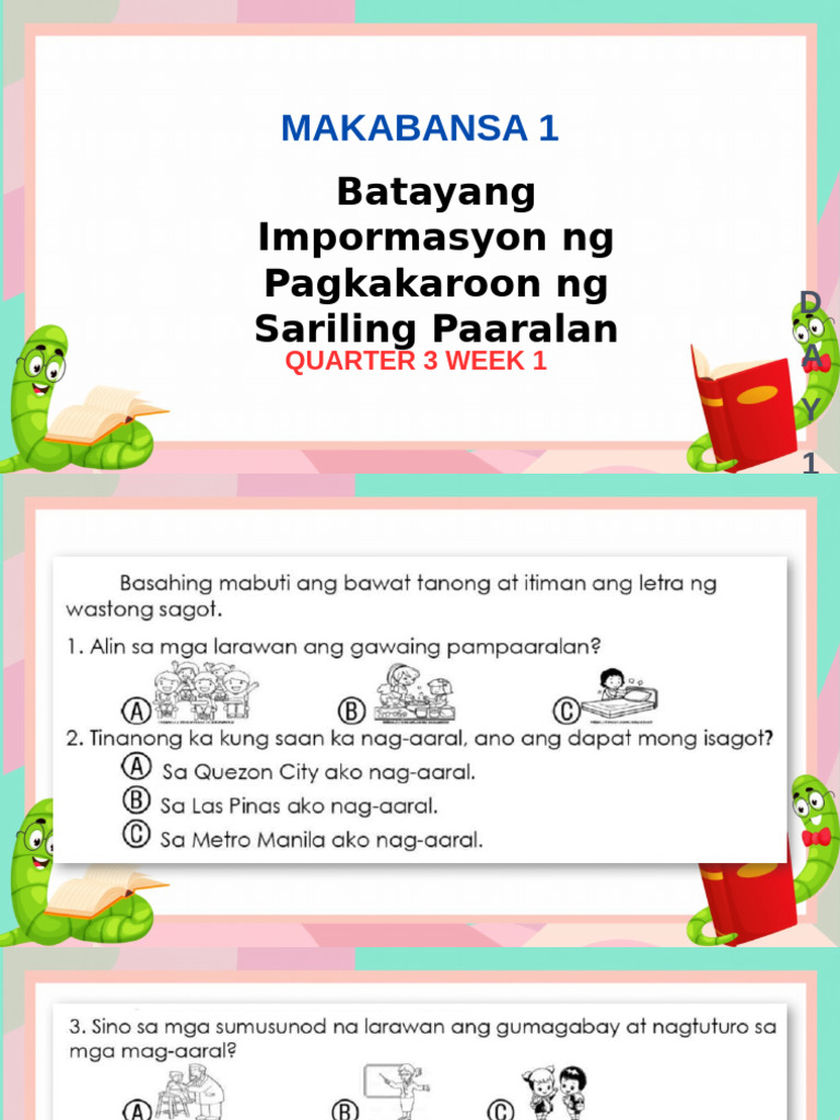 W1 Q3 Makabansa 1 | PDF