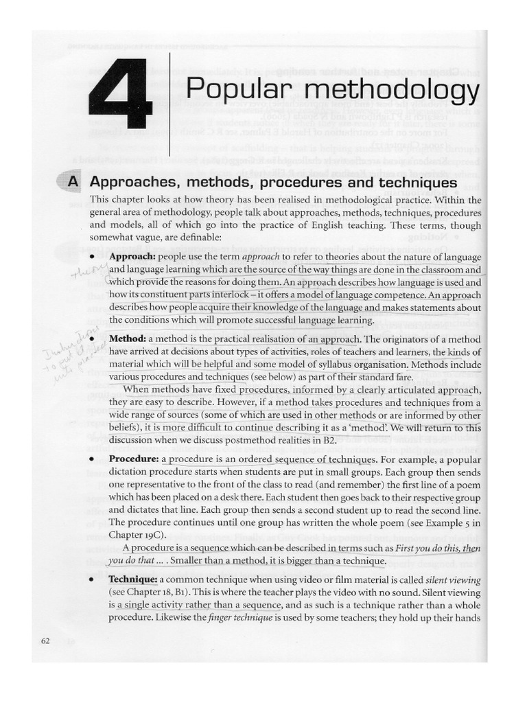 The Practice of ELT Harmer Popular Methodology Chapter 4 | PDF