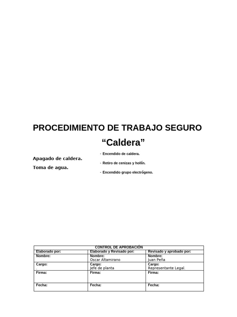 PTS-14 Caldera Word | PDF | Agua | Concentración