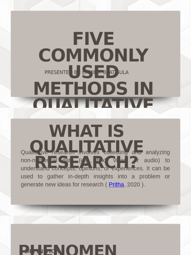 Five Qualitative Research Methods Explained | PDF | Qualitative ...
