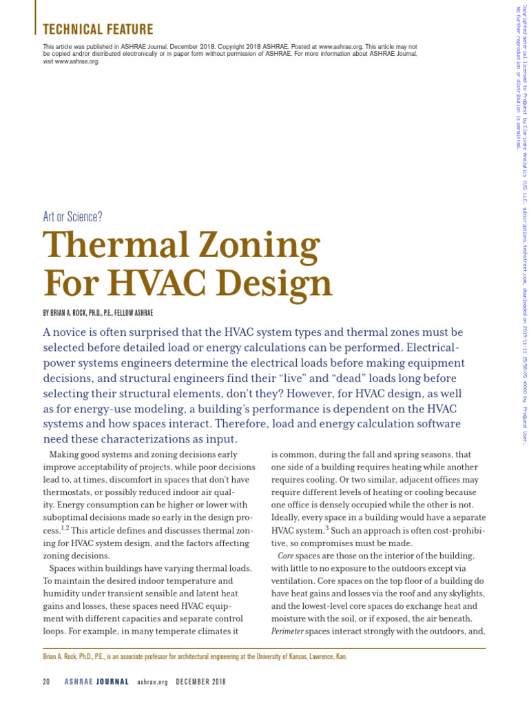 Thermal Zoning For HVAC Design | PDF | Ventilation (Architecture ...