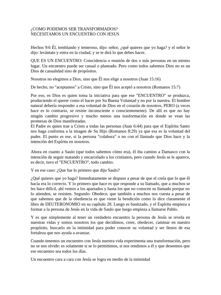 Un Encuentro Con Jesus | PDF | Cristo (título) | Jesús