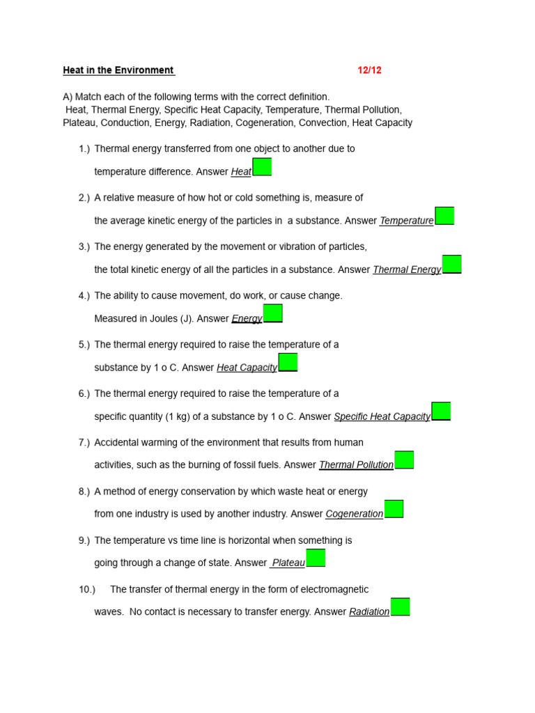 Understanding Heat and Energy Concepts | PDF