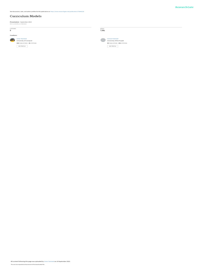 Uh A Me Ed Curriculum Models | PDF | Educational Assessment ...