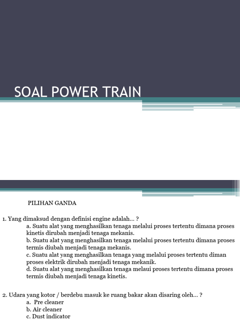 Soal Power Train | PDF