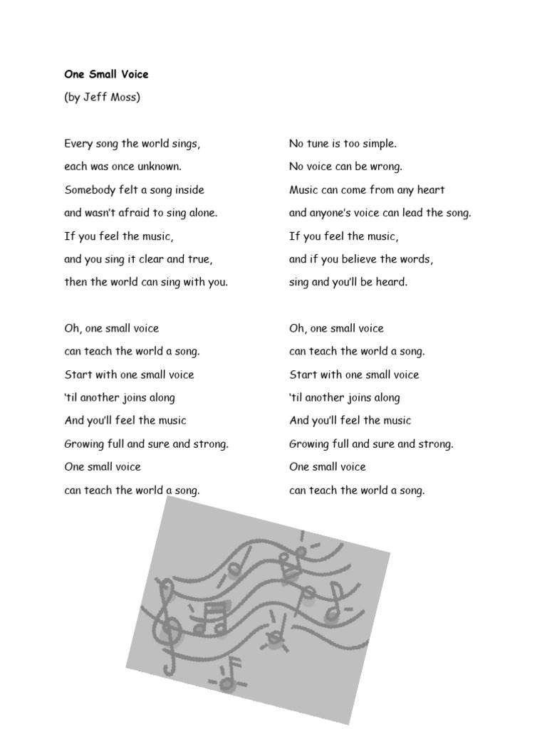 One Small Voice Lyrics | PDF