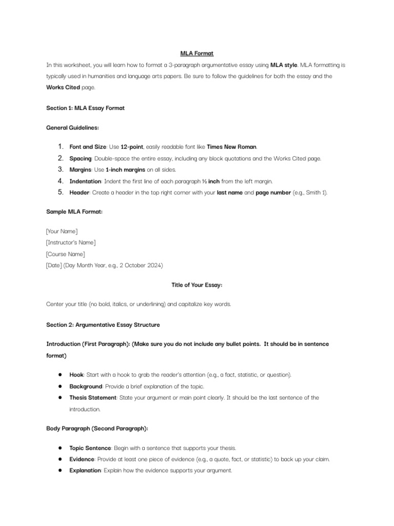 MLA Format | PDF | Paragraph | Essays