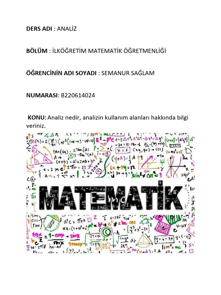 Analiz 1 Ödevi | PDF