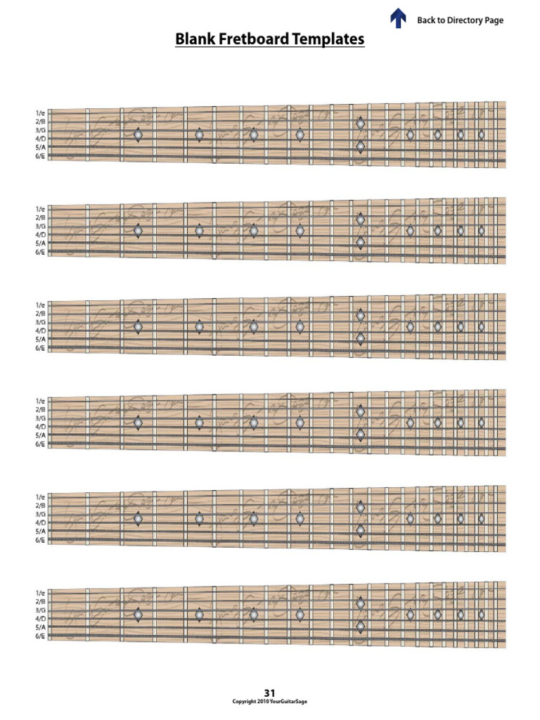 Blank Fretboard Template | PDF