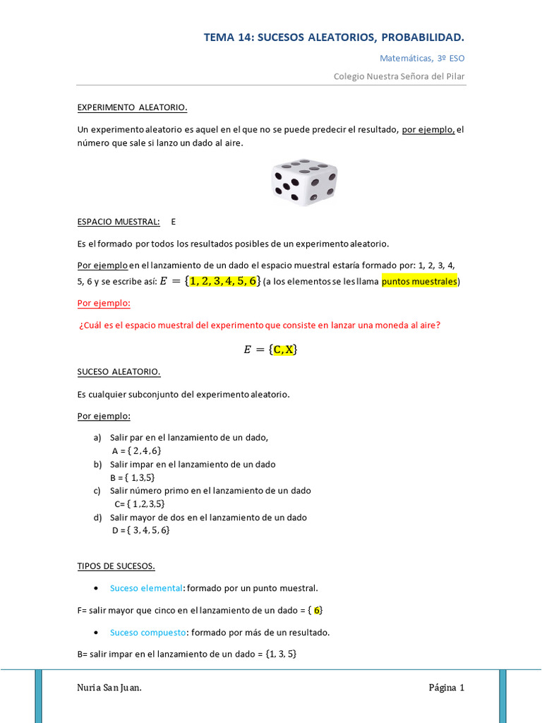 Probabilidad y Sucesos Aleatorios | PDF | Teoría de probabilidad | Probabilidad