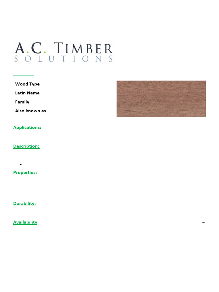 Sapele Wood: Properties and Uses | PDF