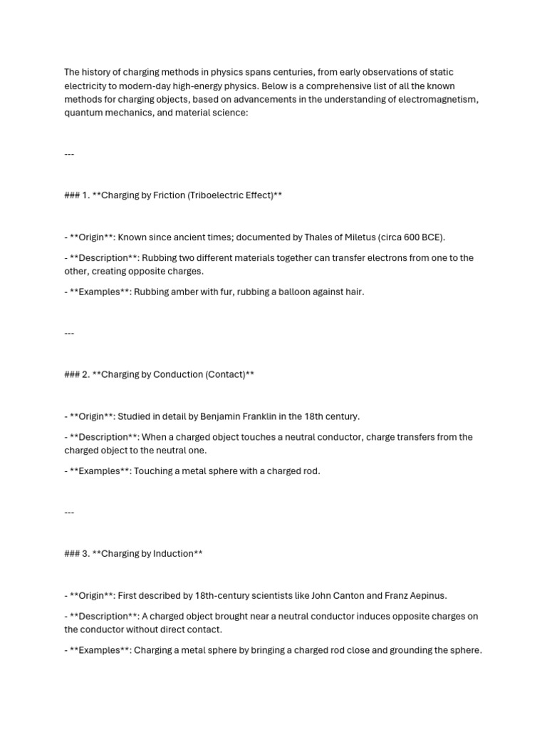 Methods of Charging in Physics History | PDF | Electric Charge ...