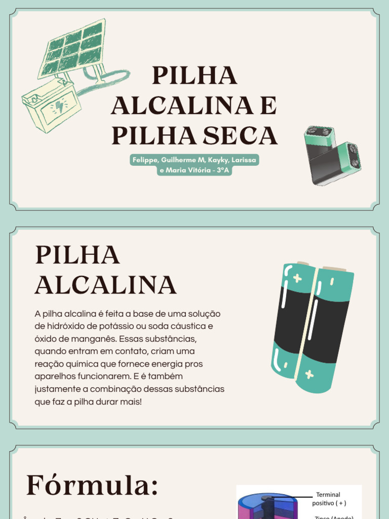 Diferenças entre Pilha Alcalina e Seca | PDF | Ânodo | Zinco