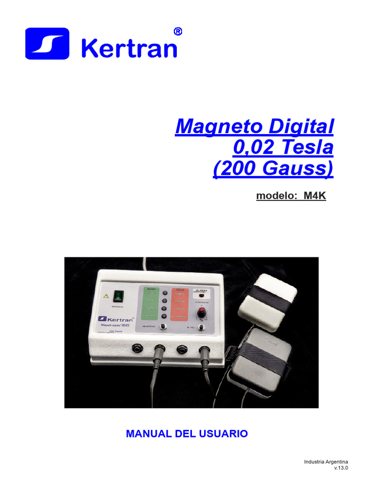 Magneto Digital Kertran 002 Tesla 200 Gauss | PDF | Imán | Diodo emisor ...