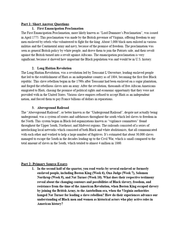 Ruby Rojas - History Final | PDF | Slavery In The United States | Slavery