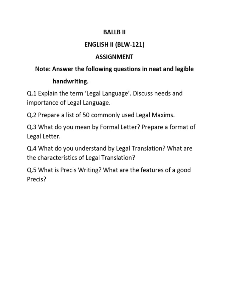 Assignment BALLB II | PDF