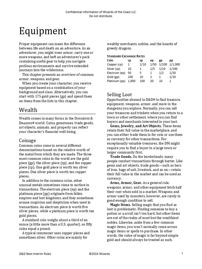 Equipment | PDF | Armour | Coins