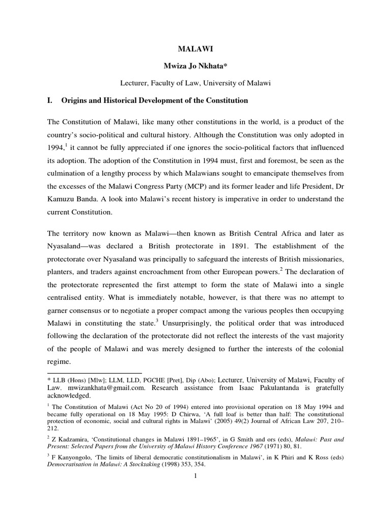 Mwiza Nkhata | PDF | Separation Of Powers | Malawi