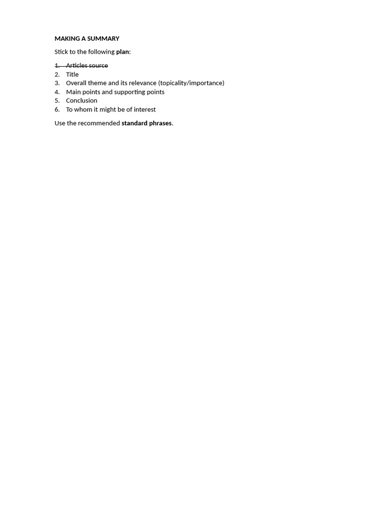 How to Create an Effective Summary | PDF