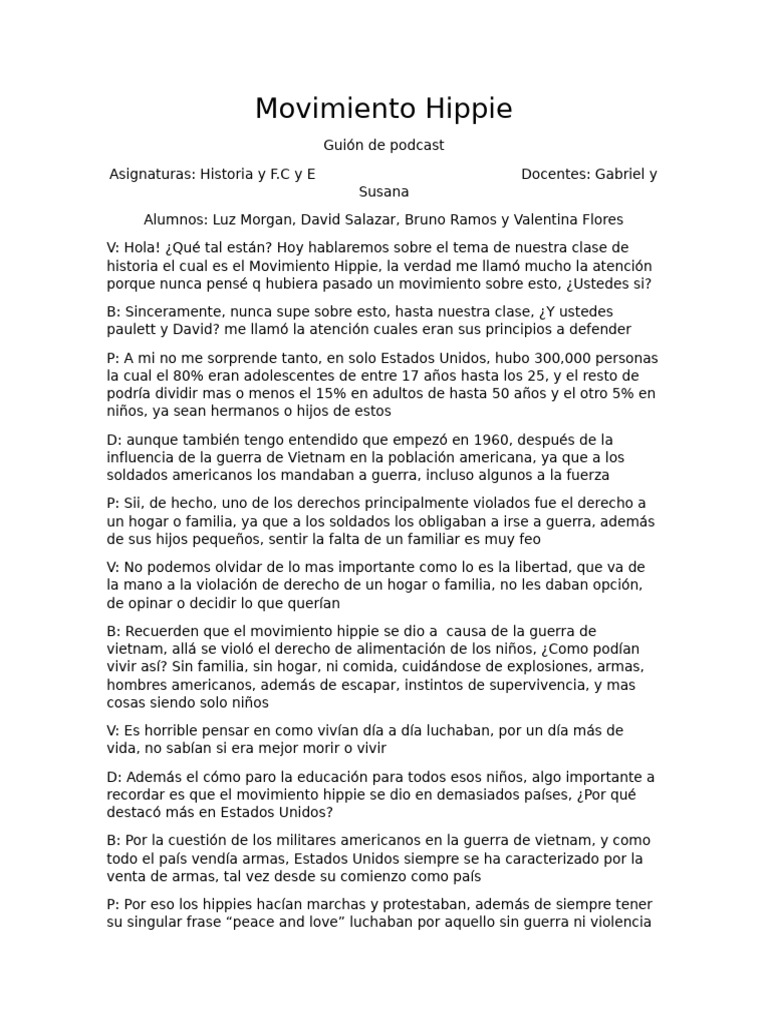Movimiento Hippie | PDF | Hippie