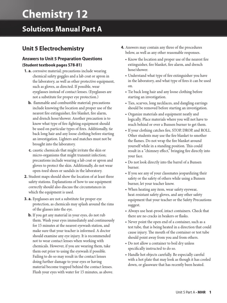 Unit 5 Answers | PDF | Redox | Chemical Reactions