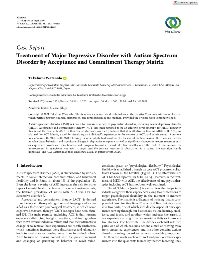 Treatment of Major Depressive Disorder with Autism Spectrum Disorder ...